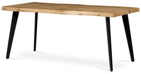 Jídelní stůl HT-880 OAK 180x90 cm, MDF deska 3D dekor divoký dub, kov černý lak