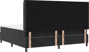 Postel s boxspringem s čelo Černá 200 x 200 cm samet 3342082