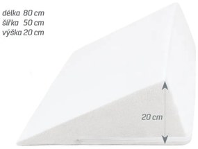 Bellatex POVLAK na klínový podhlavník 80x50x20 cm (povlak na zip) Froté, bílá