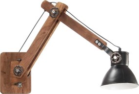 Nástěnná lampa industriální styl černá kulatá E27 320577