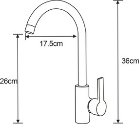 Mexen ANA - Vysoká dřezová baterie, Chromová, 671000-00