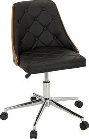 XXXLutz OTOČNÁ ŽIDLE, vzhled kůže, černá, barvy teak MID.YOU - Online Only kancelářské židle - 001918049701