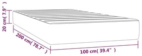 Taštičková matrace šedá 100 x 200 x 20 cm umělá kůže