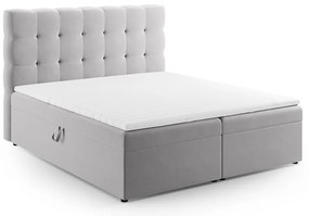 Světle šedá boxspring postel s úložným prostorem 160x200 cm Bali – Cosmopolitan Design