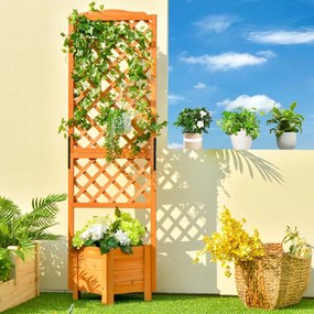 Costway Květináč 180 cm vysoký zahradní záhon s oranžovou mříží, pomerančový