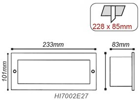 ACA Lighting Venkovní zápustné svítidlo HI7002E27 max. 40W/E27/IP54, šedé