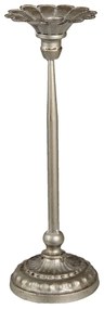 Kovový stříbrný svícen s patinou Cherell - Ø 13*40 cm
