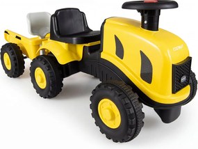 Costway Dětský traktor s přívěsem, klaksonem a ergonomickou sedačkou, 2-in