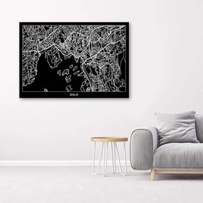 Obraz na plátně Mapa města Oslo - 60x40 cm