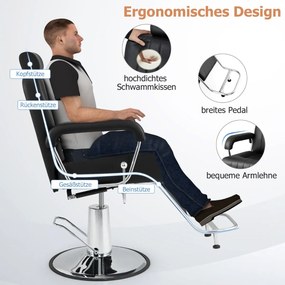 Costway Kadeřnické křeslo s opěrkou hlavy a zádovou opěrkou a hydraulickou