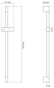 REA-P6500 - Držák pro ruční sprchu 70 cm broušená zlatá