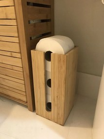 Tutumi Zásobník na toaletní papír bambus 15x15x33cm hnědý