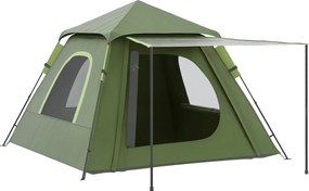 Outsunny Pop-up stan pro 2-3 osoby, přenosný, lehký, vodotěsný kempingový stan 2000mm UV50+ ochrana s oknem 210x210x150 cm, zelený | Aosom