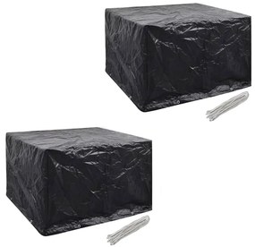 Plachty na zahradní nábytek 2 ks polyratan 8 oček 113 x 113 cm 279119