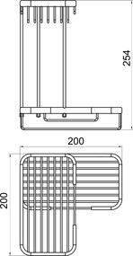 Novaservis - Dvojitá police malá nízká "L" Drátěný program chrom, 6074,0