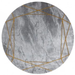 Dywany Łuszczów, Kusový koberec Emerald 1022 grey and gold kruh, 120x120 (průměr) kruh, šedá, chodba / předsíň