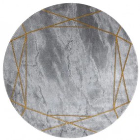 Dywany Łuszczów Kusový koberec Emerald 1022 grey and gold kruh - 160x160 (průměr) kruh cm