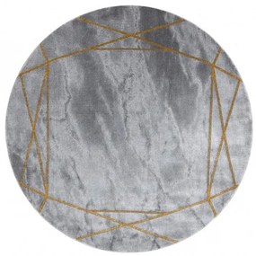 Dywany Łuszczów, Kusový koberec Emerald 1022 grey and gold kruh, 200x200 (průměr) kruh, šedá, chodba / předsíň