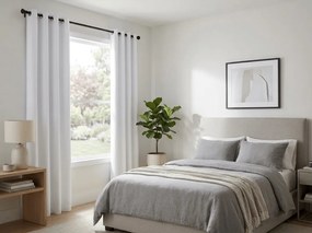 Bílý závěs OXFORD LIGHT 140x270 cm Zavěšení: Řasící páska