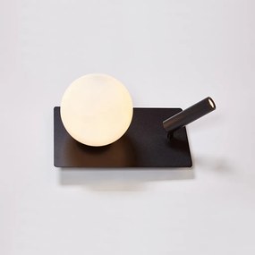 Nástěnné svítidlo s lampičkou na čtení Glos Reader Horizontal Barva: Černá