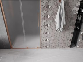 Mexen Velar L, posuvné sprchové dveře do otvoru 110 cm, 8mm sklo námraza, měděná matná, 871-110-003-31-65