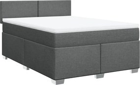 Box spring postel s matrací tmavě šedá 160x200 cm textil 3285933