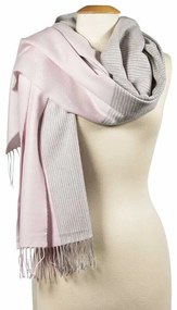 Pashmina / wrap z jemné Merino vlny Baby Pink Glencheck 200x76 cm - John Hanly