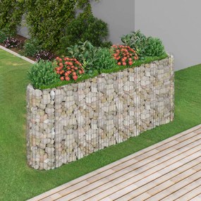 Gabionový vyvýšený záhon pozinkované železo 260 x 50 x 100 cm 152034