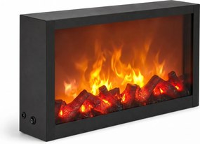 Dekorativní LED krb, kovový, 10 x 41 x 25 cm