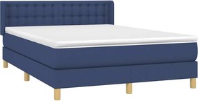 Box spring postel s matrací modrá 140x200 cm textil 3130599