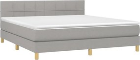 Box spring postel s matrací světle šedá 160 x 200 cm textil 3140625