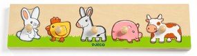 Dřevěné vkládací puzzle - Na farmě