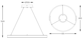 Zuma Line MD4417-1M-3BGD - LED Lustr na lanku LINOS LED/30W/230V černá/zlatá