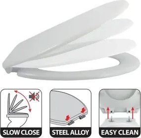 Spirella EASY CLIP WC prkénko bílé / duroplast Thermodur