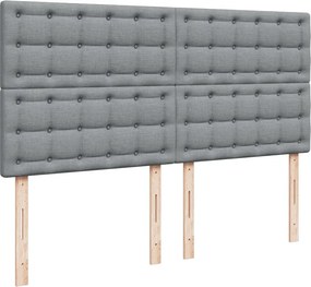 Box spring postel s matrací světle šedá 200 x 200 cm textil 3292909
