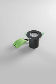 FAN INC-DUPLEX-R85-NER Vestavné svítidlo Duplex (černé kovové) IP65, 1 x GU10, pr. 86 x 86.6 mm (výřez pr. 65–75 mm) - FANEUROPE