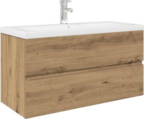 Umyvadlová skříňka s vestavěným umyvadlem a baterie dub artisan 3328936