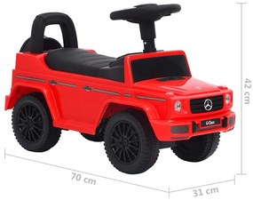 vidaXL Marketos Odrážedlo Mercedes-Benz G63 červené