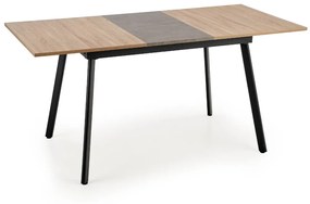 Rozkládací jídelní stůl ALBON, 120-160x76x80, dub sonoma/černá