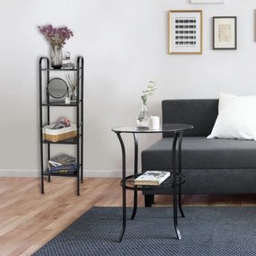Erga Lexa, koupelnový kovový regál se 4 policemi 28x33x114,5 cm, černá matná, ERG-YKA-P.LEXA-4-BLK