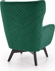 relaxační křeslo, ušák, masiv, látka, tmavě zelená Halmar MARVEL