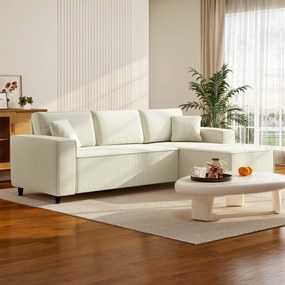 HOMCOM L-tvará pohovka pro 3 osoby s otočnou chaise longue, 2 polštáře, pružinové polstrování, rohová pohovka na zahradu do obývacího pokoje a ložnic…