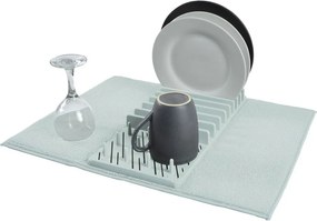 Světle modrá plastová odkapávací podložka na nádobí 50x38 cm – Homéa