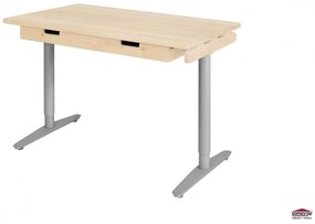Domestav Domino psací stůl s kovovou podnoží 132 cm smrk
