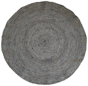 Přírodně - černý kulatý jutový koberec Bunio - Ø 160 cm