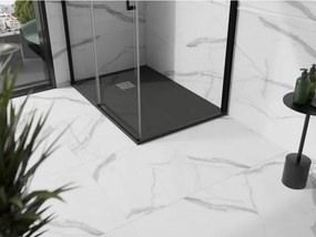 Mexen Stone+, obdélníková vanička z minerálního kompozitu 130 x 80 cm, antracitová, 44718013