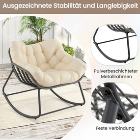 Costway Venkovní houpací křeslo Oversized Patio PE proutěné křeslo s vejci