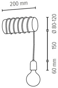 Spot-Light 6834150 - Nástěnné svítidlo TRABO 1xE27/60W/230V