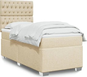Box spring postel s matrací krémová 90x200 cm textil 3292683