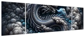 Obraz - Drak v dýmu (170x50 cm)